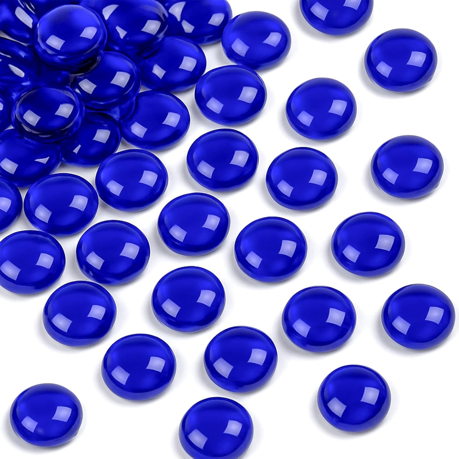 1LB Light Blue Flat Glass Marbles, Glass Pebbles Vase Fillers for ...