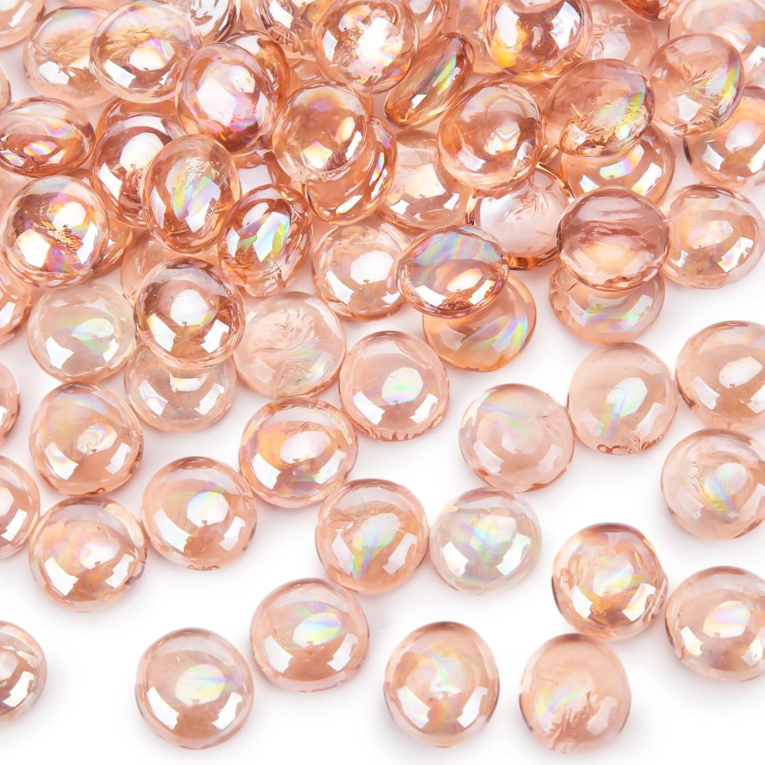 1LB Pink Flat Glass Marbles, Vase Fillers Gems Fish Bowl Marbles ...