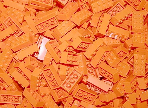 1LB or 180 pieces orange 2x4 building bricks, compatible to Lego 3001 ...