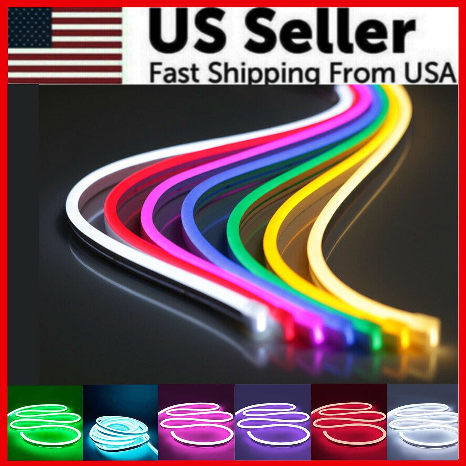 1M 2M 3M 5M 12V Flexible Sign Neon Lights Silicone Tube LED Strip ...