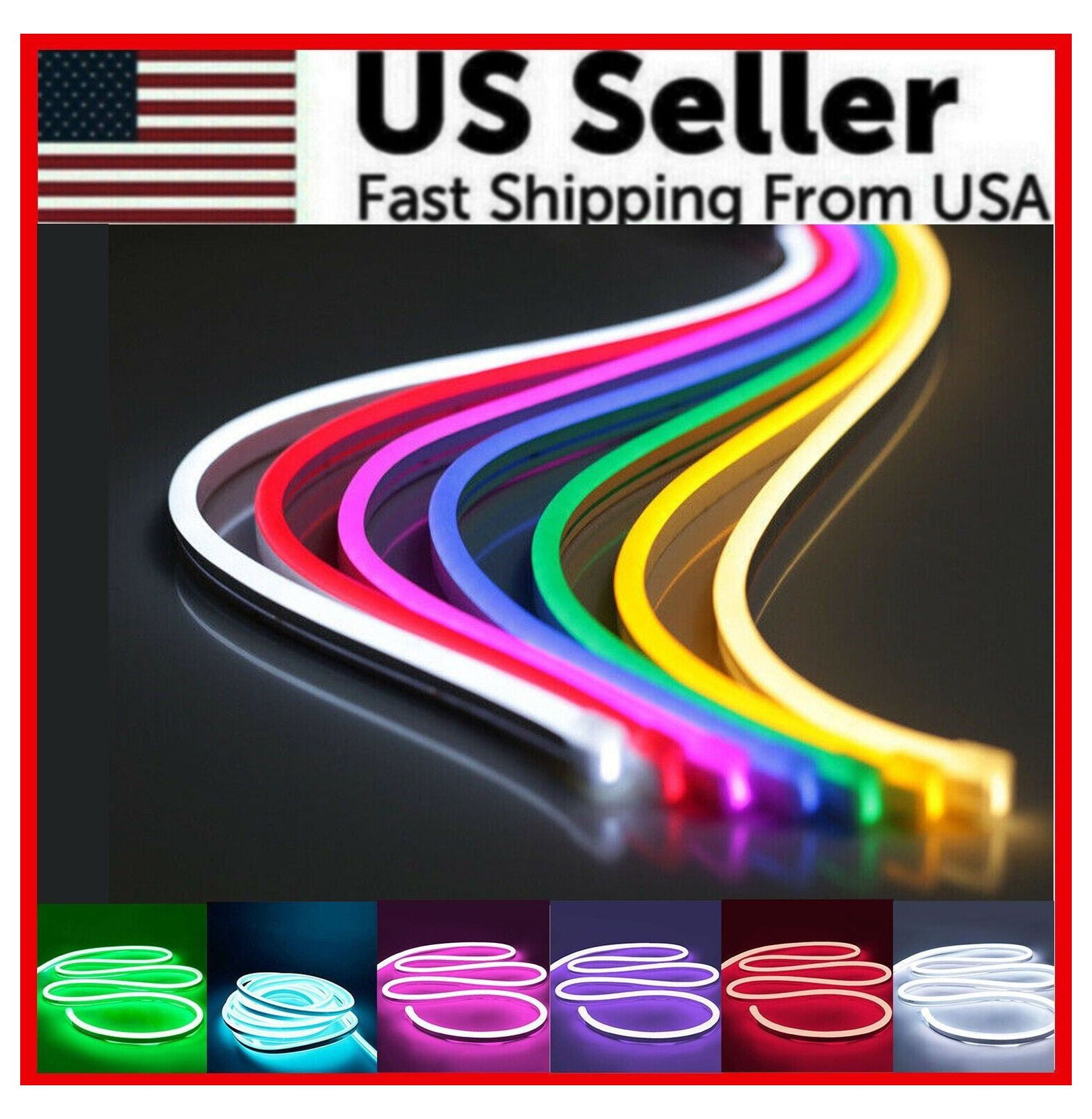 1M 2M 5M 12V Flexible Sign Neon Lights Silicone Tube LED Strip ...