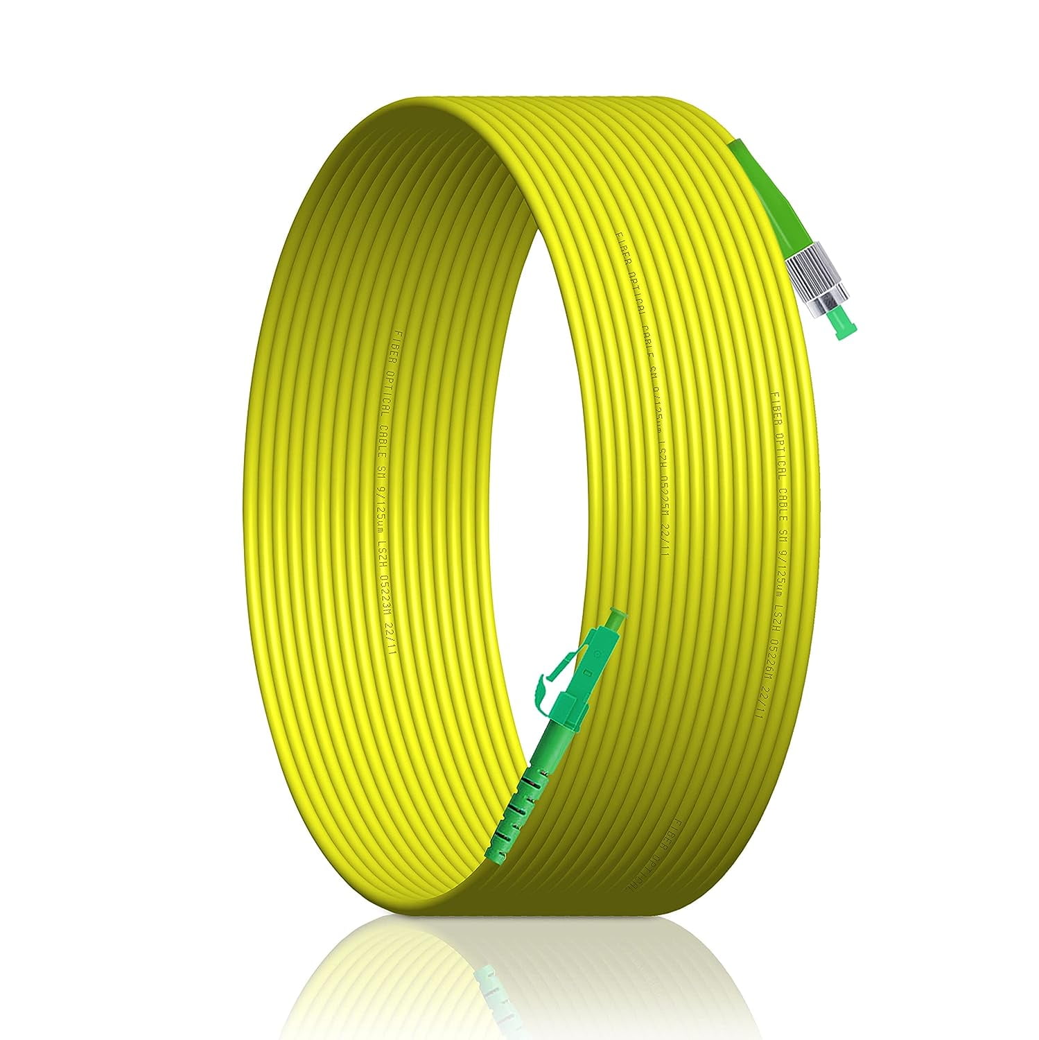 1M/3.3FT(2PCS) FC/APC to LC/APC SM SX LSZH 3.0mm Indoor Fiber Optic Patch Cord, FC to LC Single ...