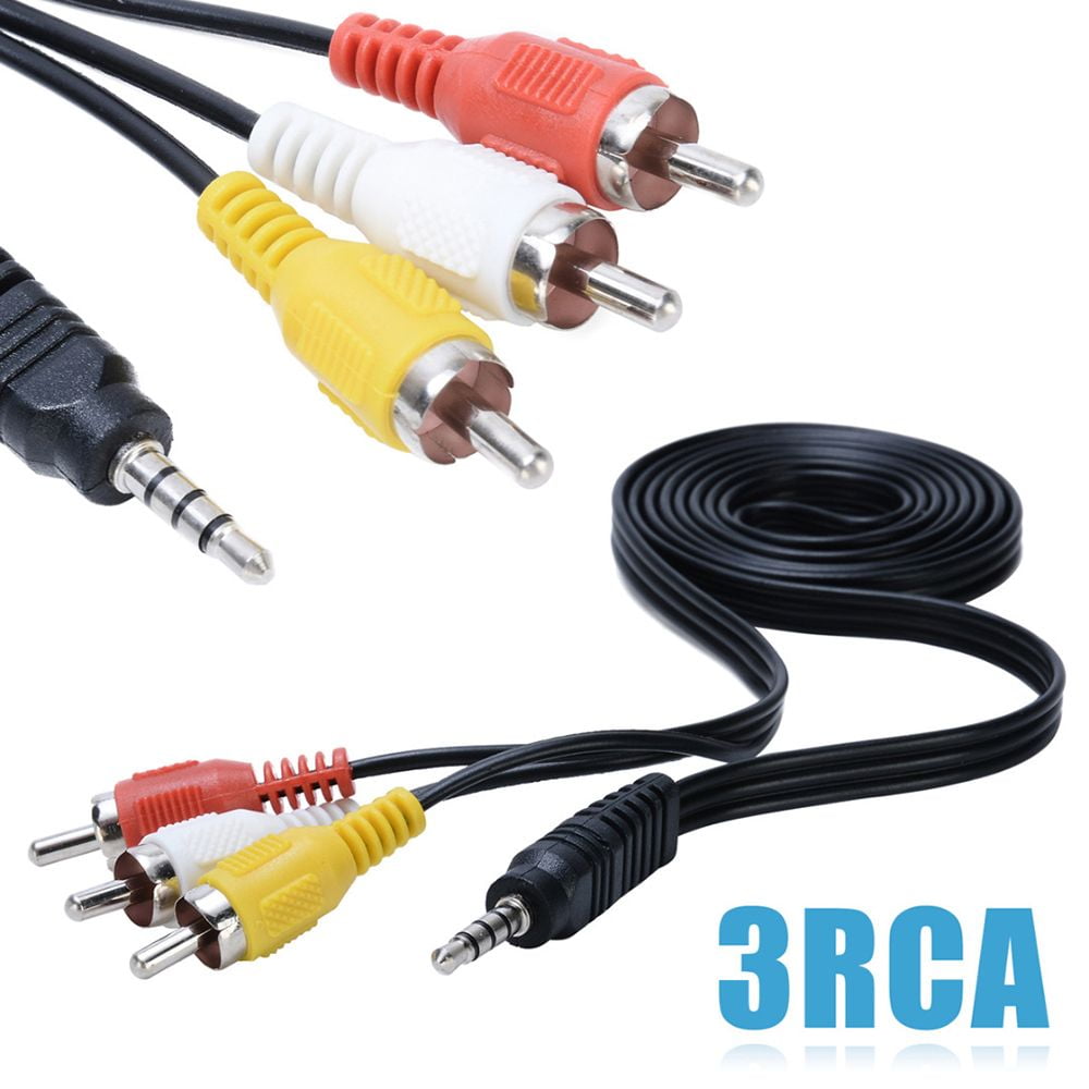 1M 35mm Jack to 3 RCA Audio Cables Stereo 35 mm Male to RCA Male ...