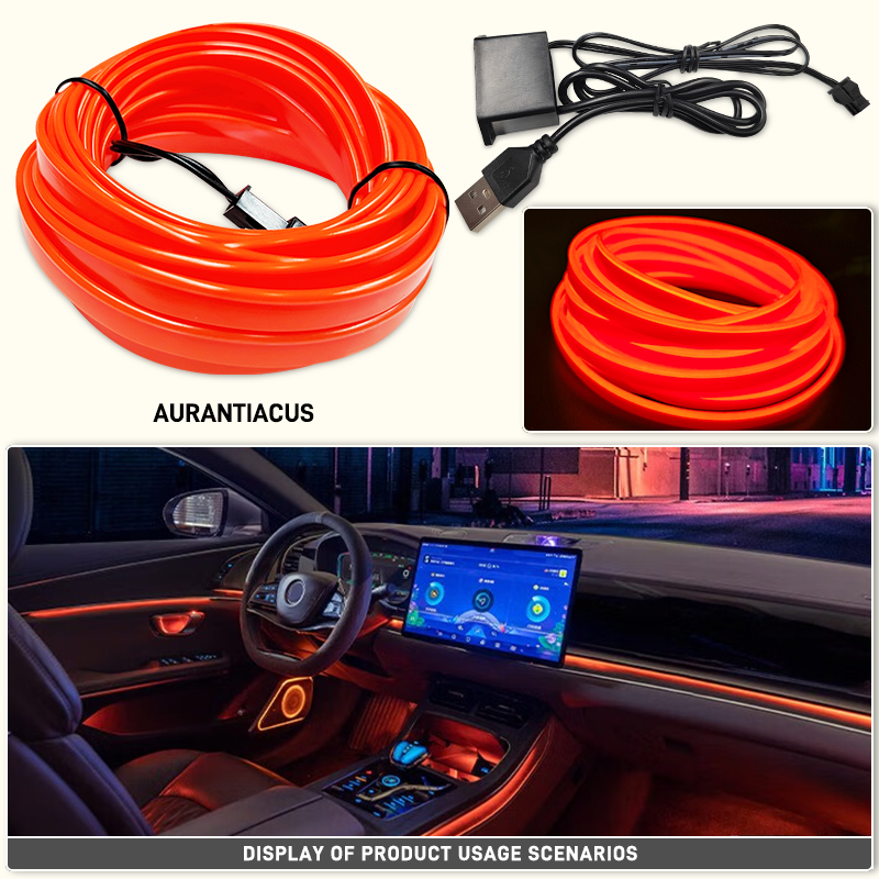 1M/3M/5M Car Interior Led Decorative Lamp EL Wiring Neon Strip For Auto ...