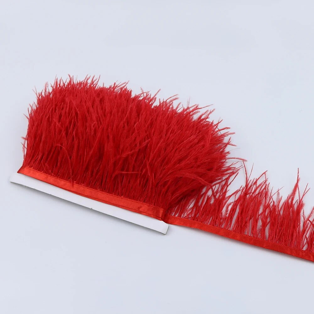 1M 5M 10M 8-10cm Black White Ostrich Feather Trims Ribbon Multicolor ...