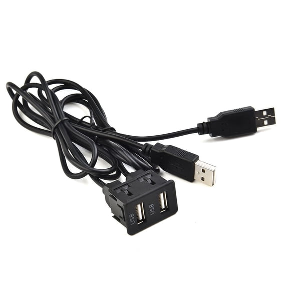 1M Dashboard Dash Flush Mount Usb Port Panel Dual Usb Extension Adapter ...