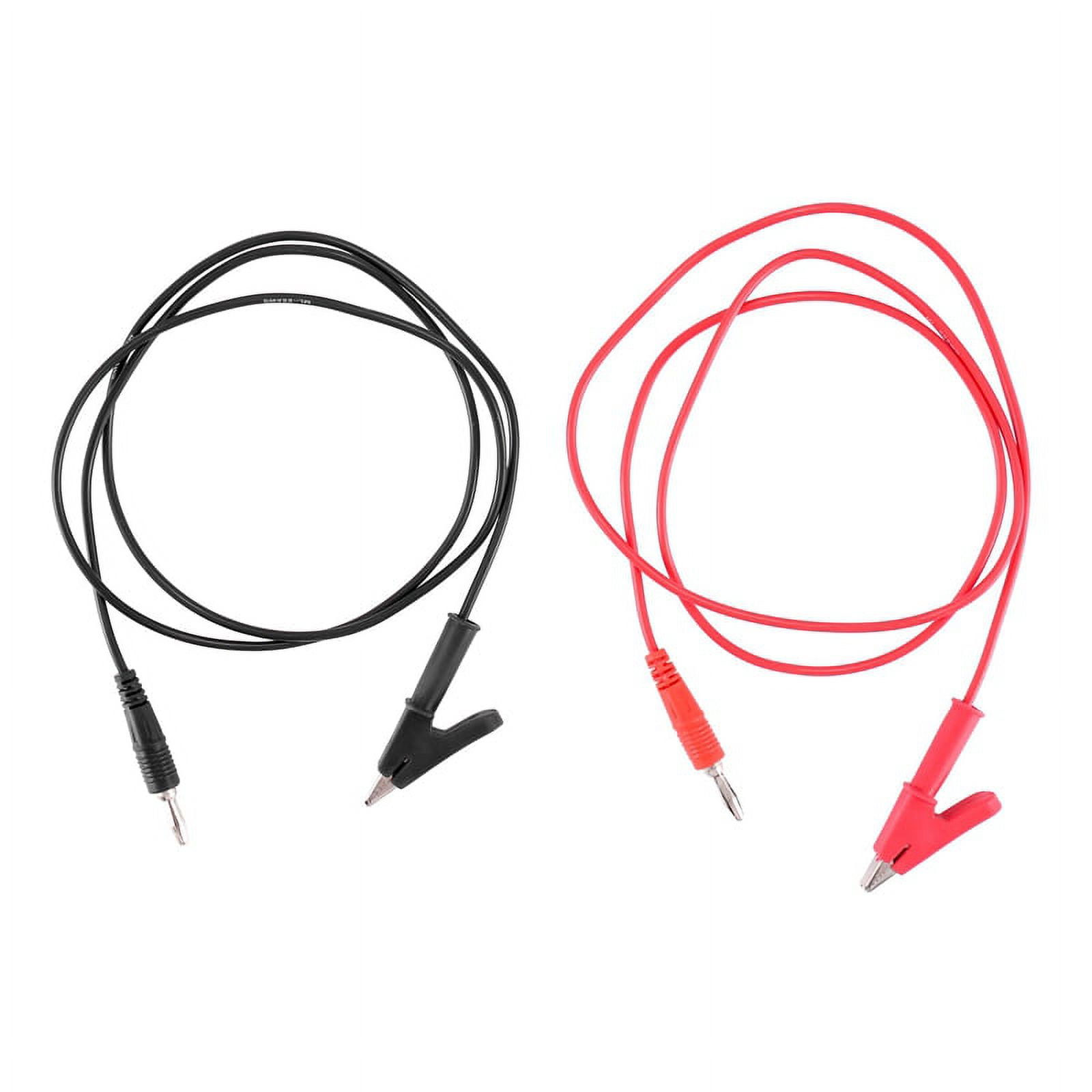 1M Long Alligator Clip to Banana Plug Test Cable Pair for Multimeter ...
