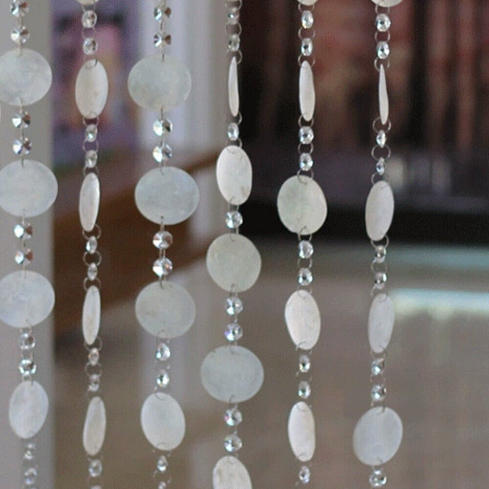 1M Natural Shell Crystal Finished Bead Hanging Curtain DIY Entrance ...
