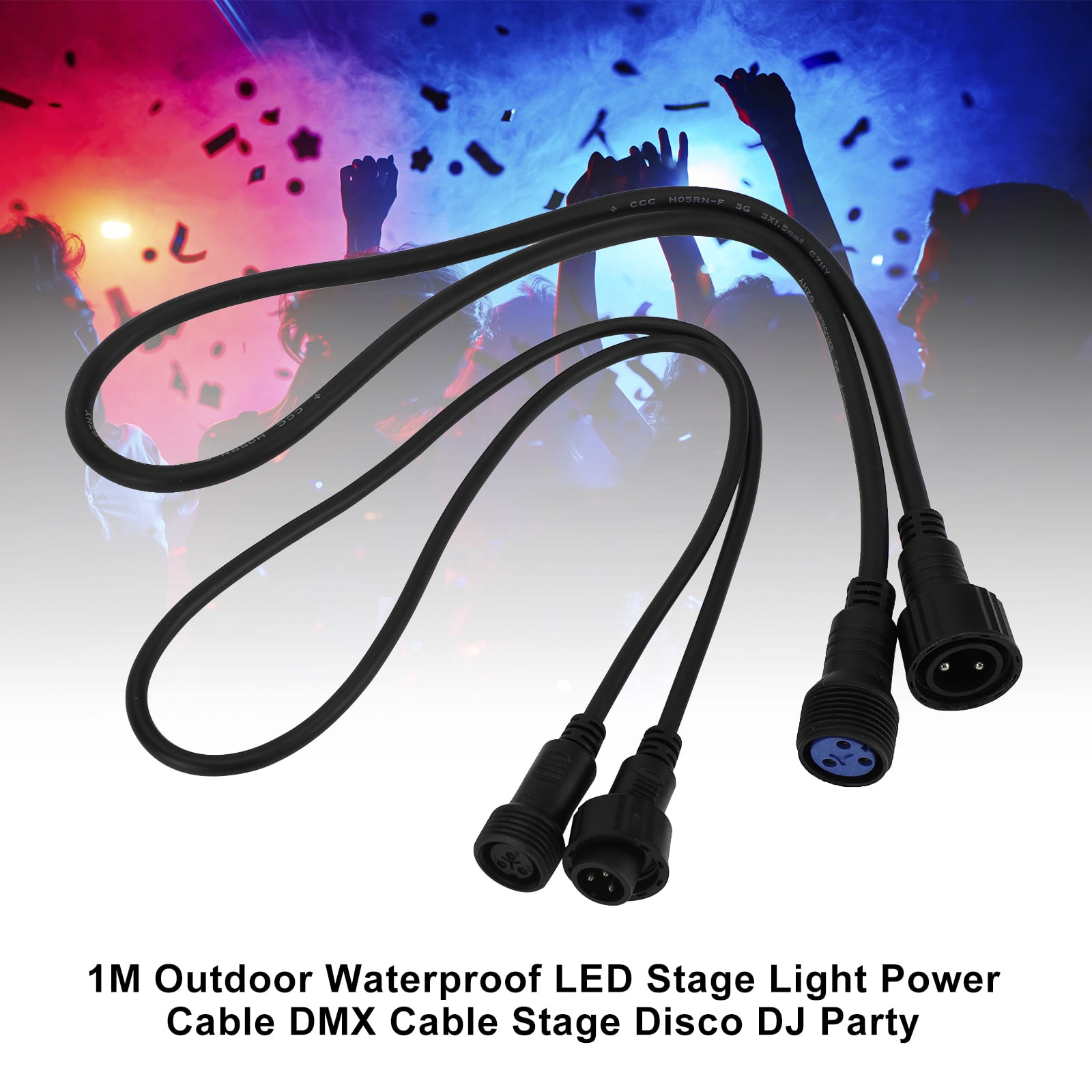1M Outdoor Waterproof LED Stage Light Power Cable DMX Cable Stage Disco ...