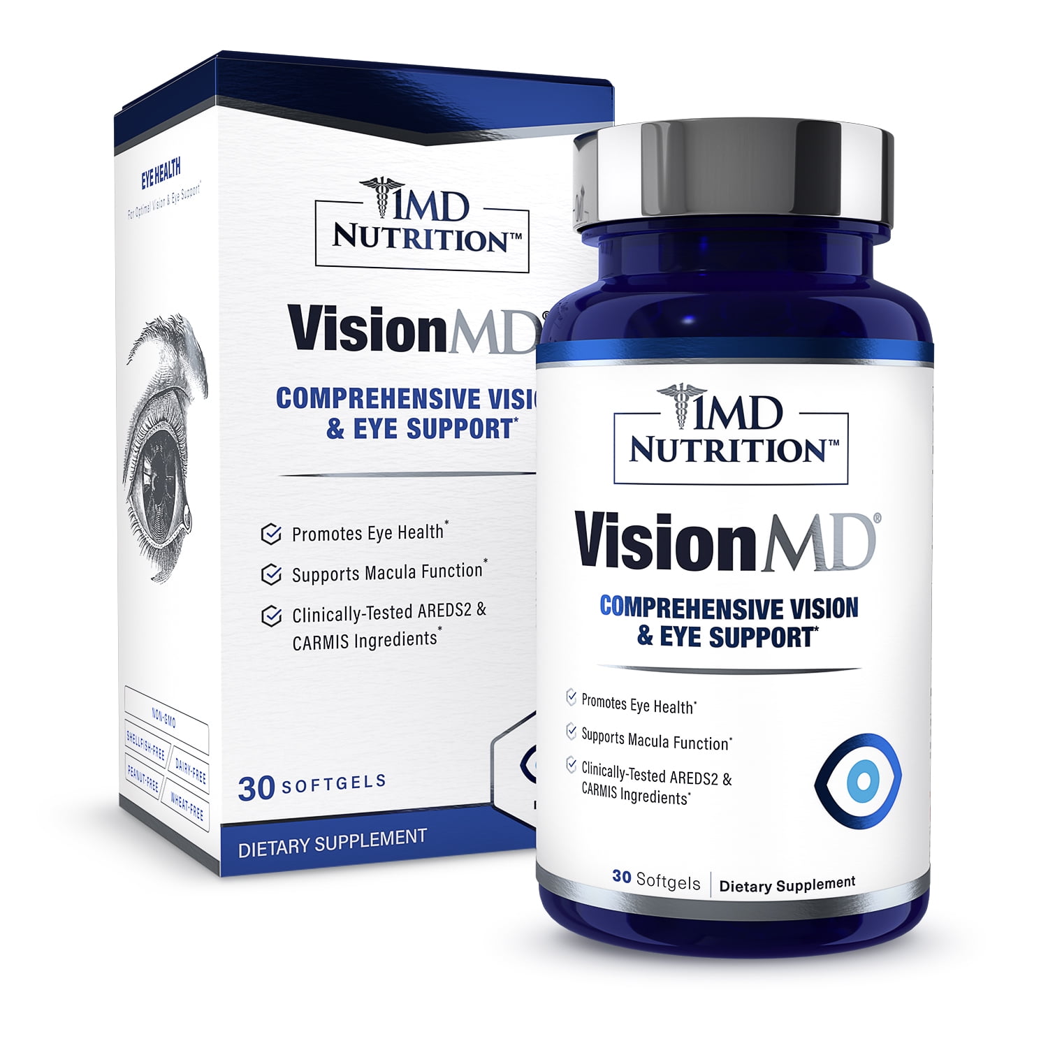 1MD Nutrition VisionMD Eye Vitamins, Antioxidants for Vision Support ...