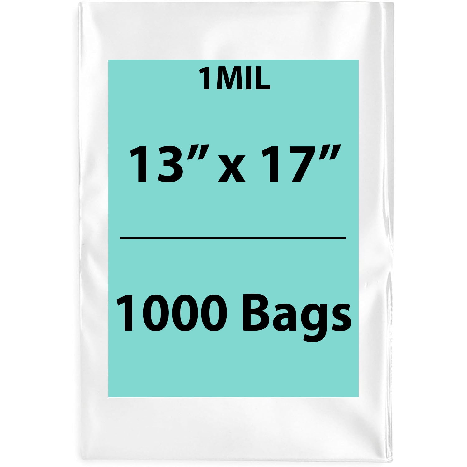 1Mil Clear Flat Open Top Poly Bags LDPE Packaging - 13"X17" & (1000 ...