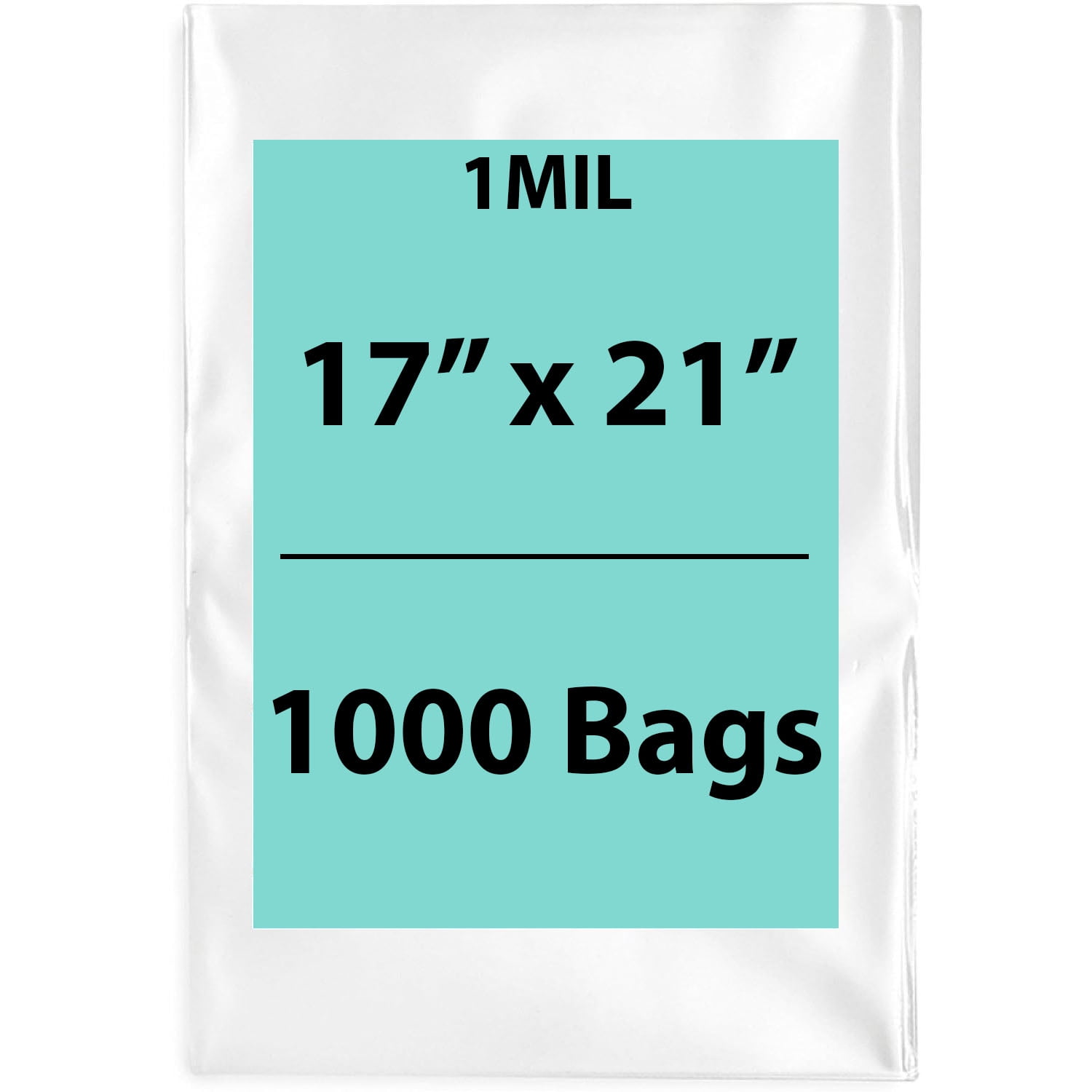 1Mil Clear Flat Open Top Poly Bags LDPE Packaging - 17"X21" & (1000 ...