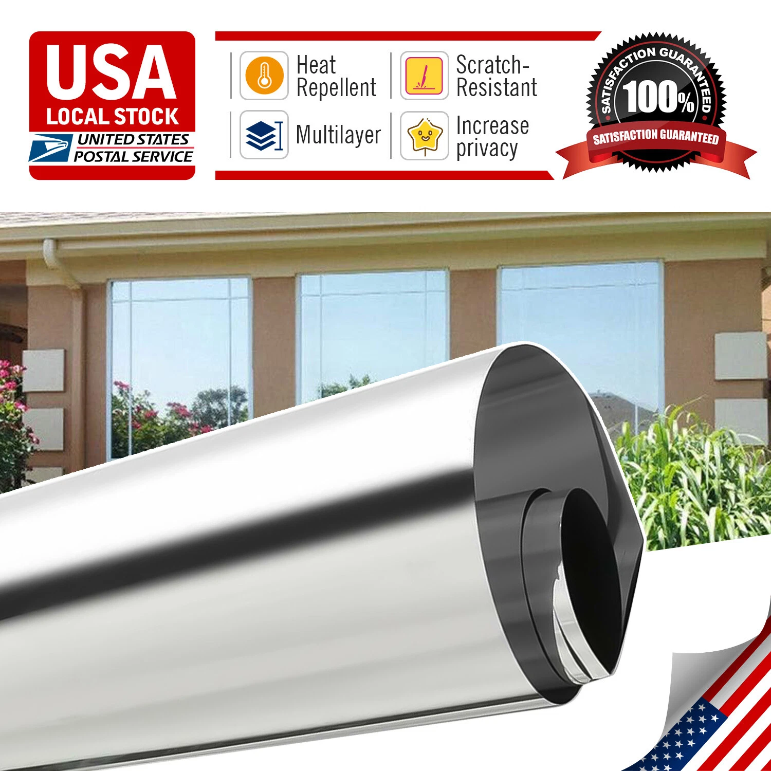 1Mx1M Uncut Roll Window Tint Film 15% Vlt 40"X3.3Ft Silver New Home ...