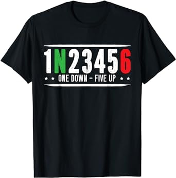 1N23456 Motorcycle Gear Shift Motorcyclist Biker Motorbike T-Shirt ...