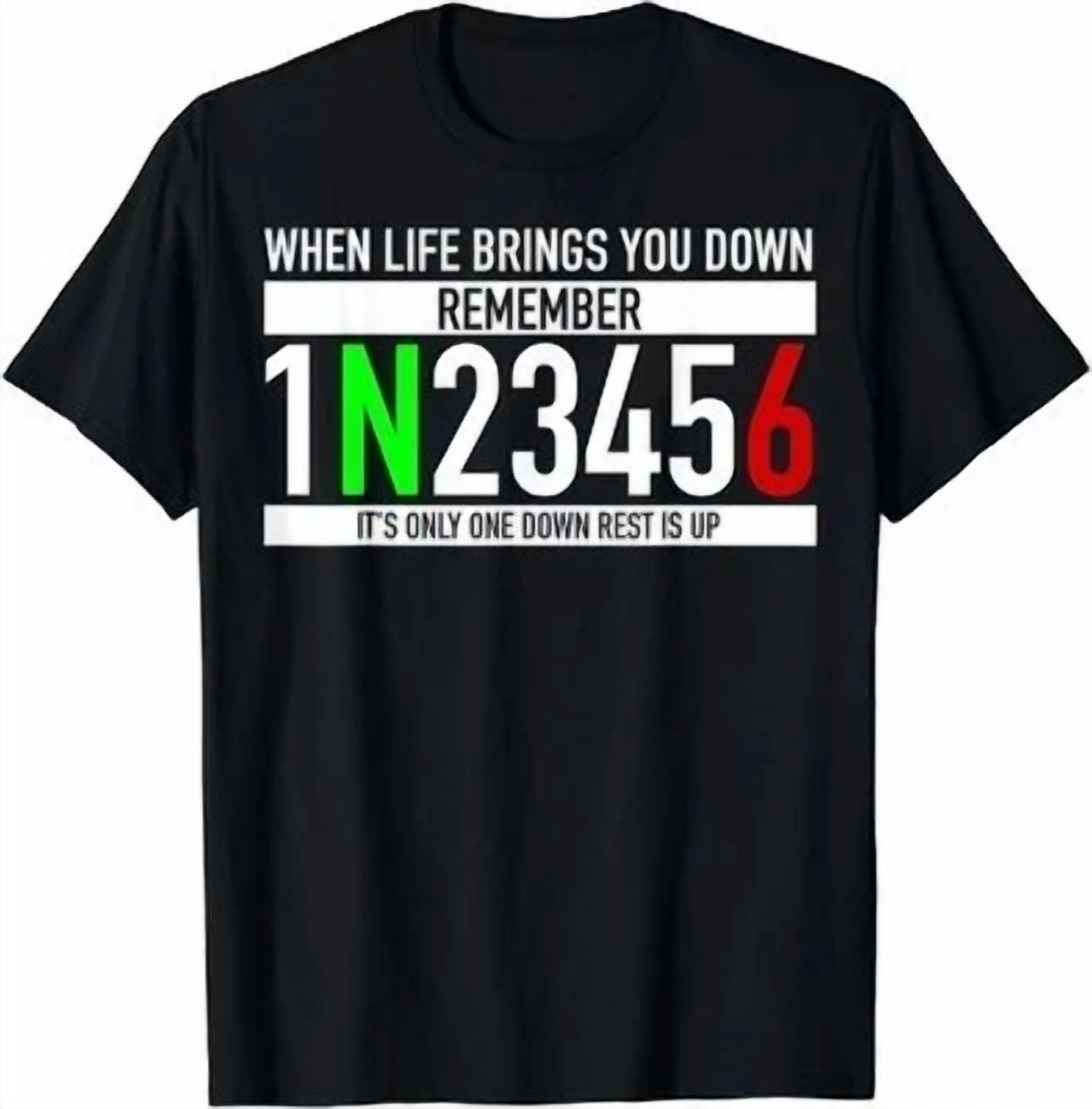 1N23456 Motorcycle Gear Shift Motorcyclist Gift Unisex T-Shirt ...