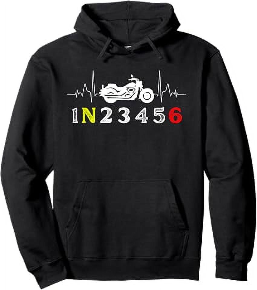 1N23456 shirt, Motorcycle Heartbeat Gear Shift Pullover Hoodie ...