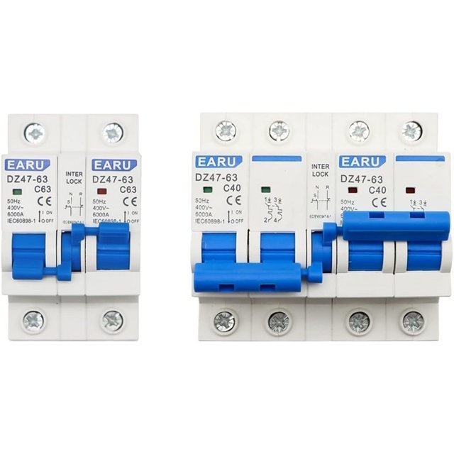 1P+1P 2P+2P MTS AC Dual Power Manual Transfer Interlock Circuit Breaker Din Rail Isolating ...