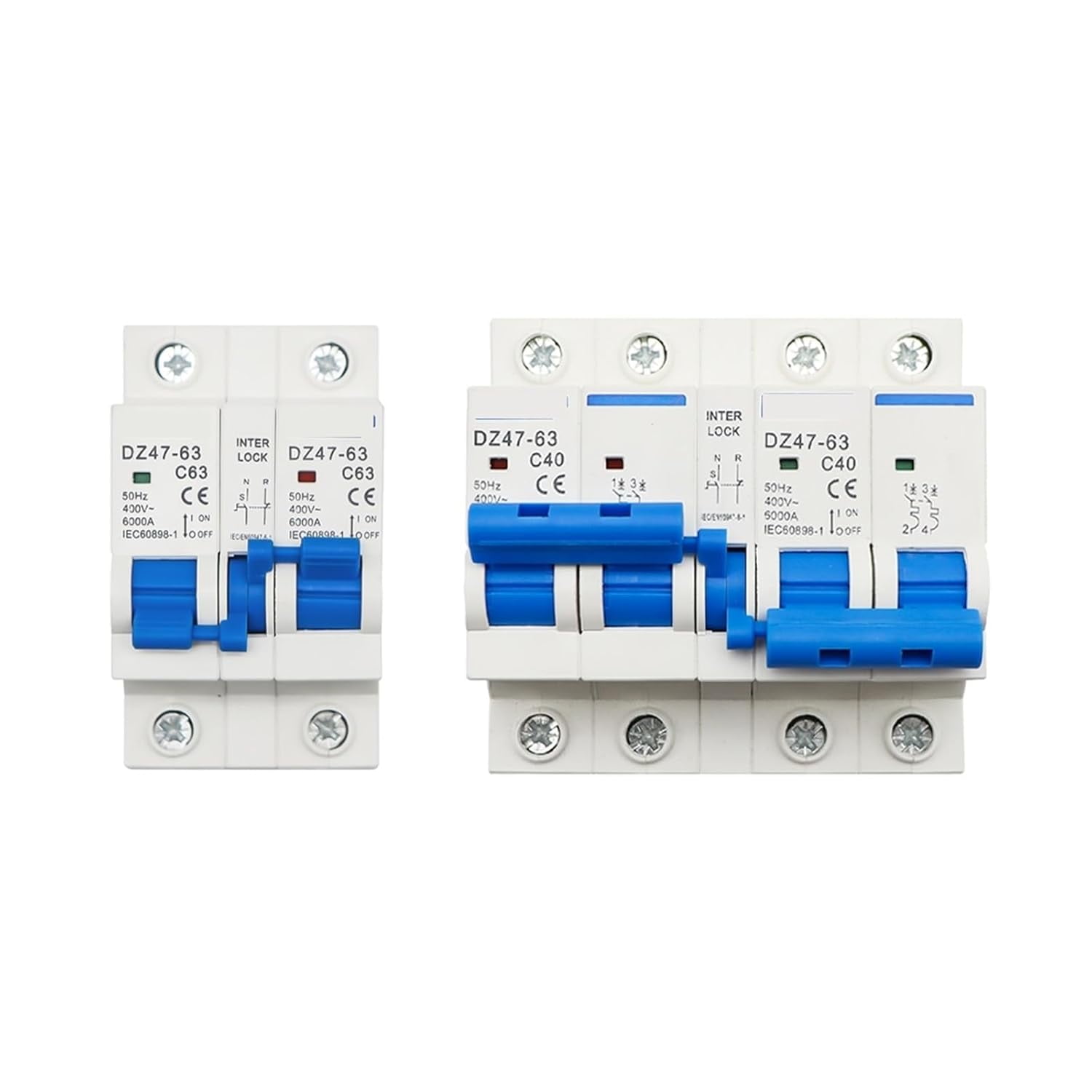 1P+1P 2P+2P MTS AC Dual Power Supply Manual Transfer Interlocking Circuit Breaker DIN Rail ...