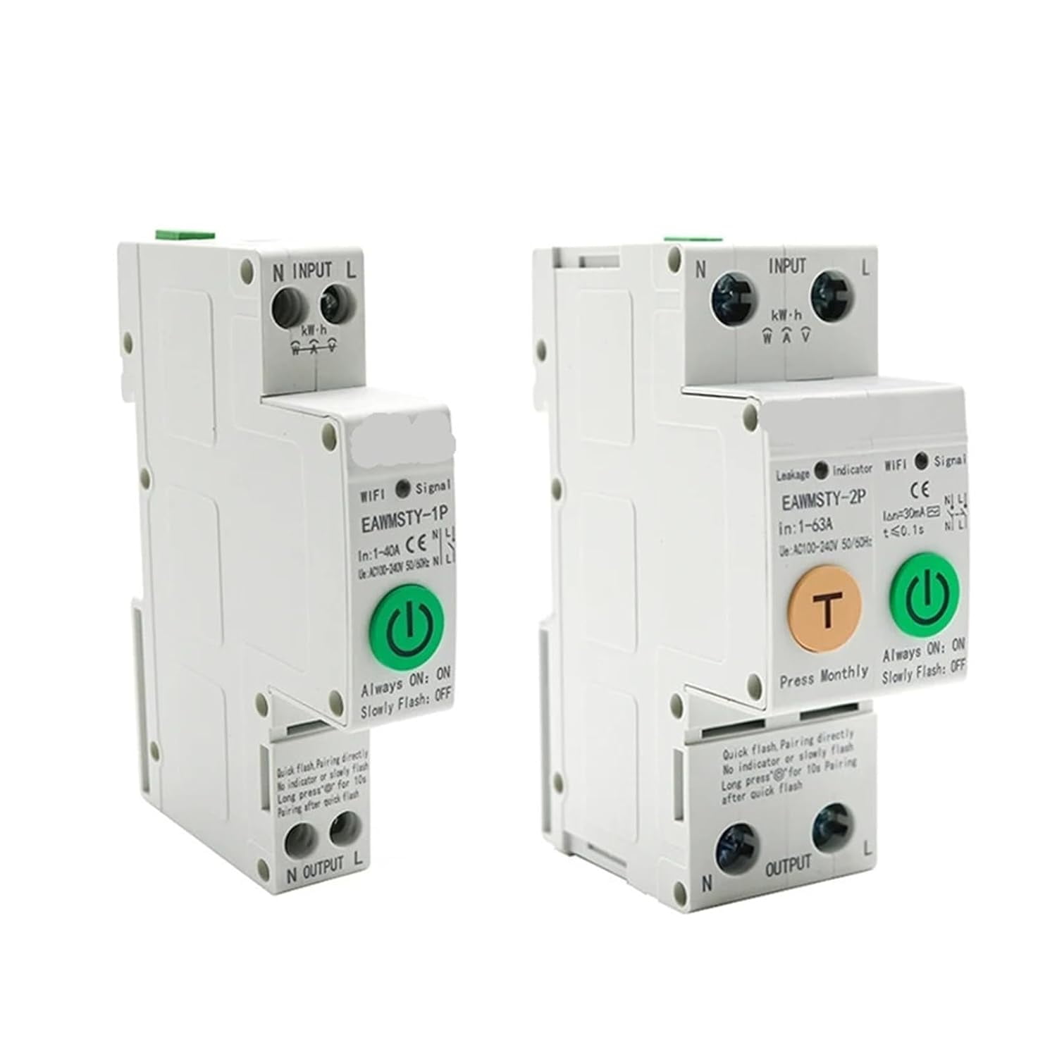 1p N 2p Wifi Smart Circuit Breaker Energy Meter Timer Switch Relay Voltmeter Leakage Protection