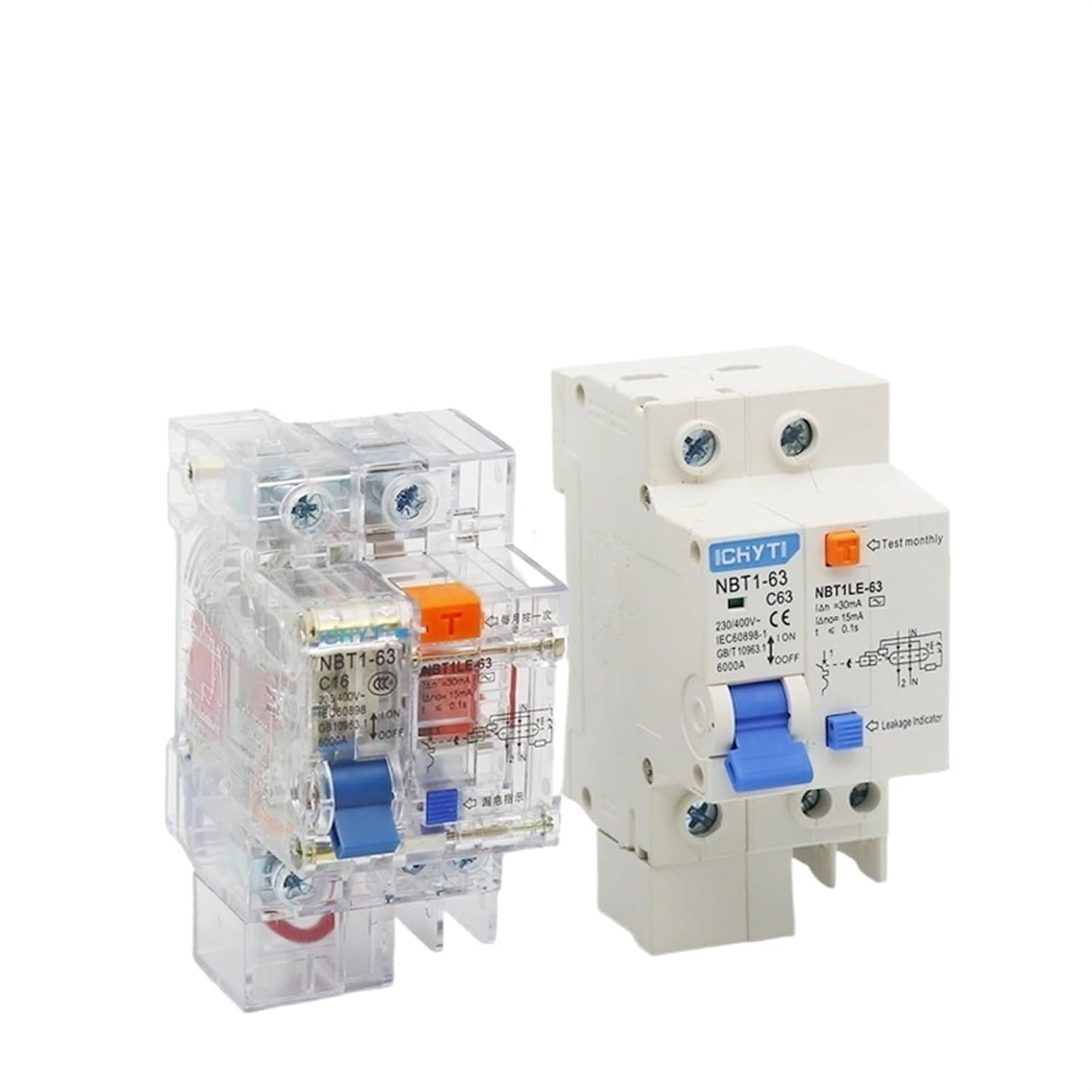 1P+N DZ47LE NBT1LE 10A 16A 20A 25A 32A 40A 50A 63A Transparent Residual Current Earth Leakage ...