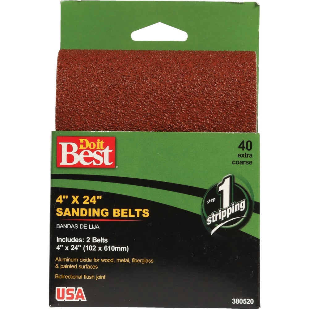 1PACK Do it Best 4 In. x 24 In. 40 Grit Heavy-Duty Sanding Belt (2-Pack ...