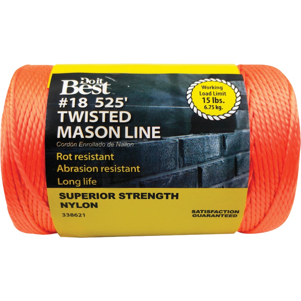 1PACK Do it Best 525 Ft. Fluorescent Orange Twisted Nylon Mason Line ...