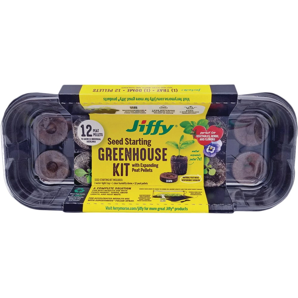1PACK Jiffy 12-Pellet Windowsill Greenhouse Seed Starter Kit - Walmart.com