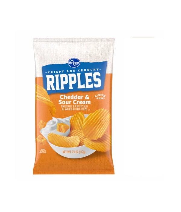 1PACK, Kroger® Ripples Gluten Free Cheddar & Sour Cream Potato Chips ...