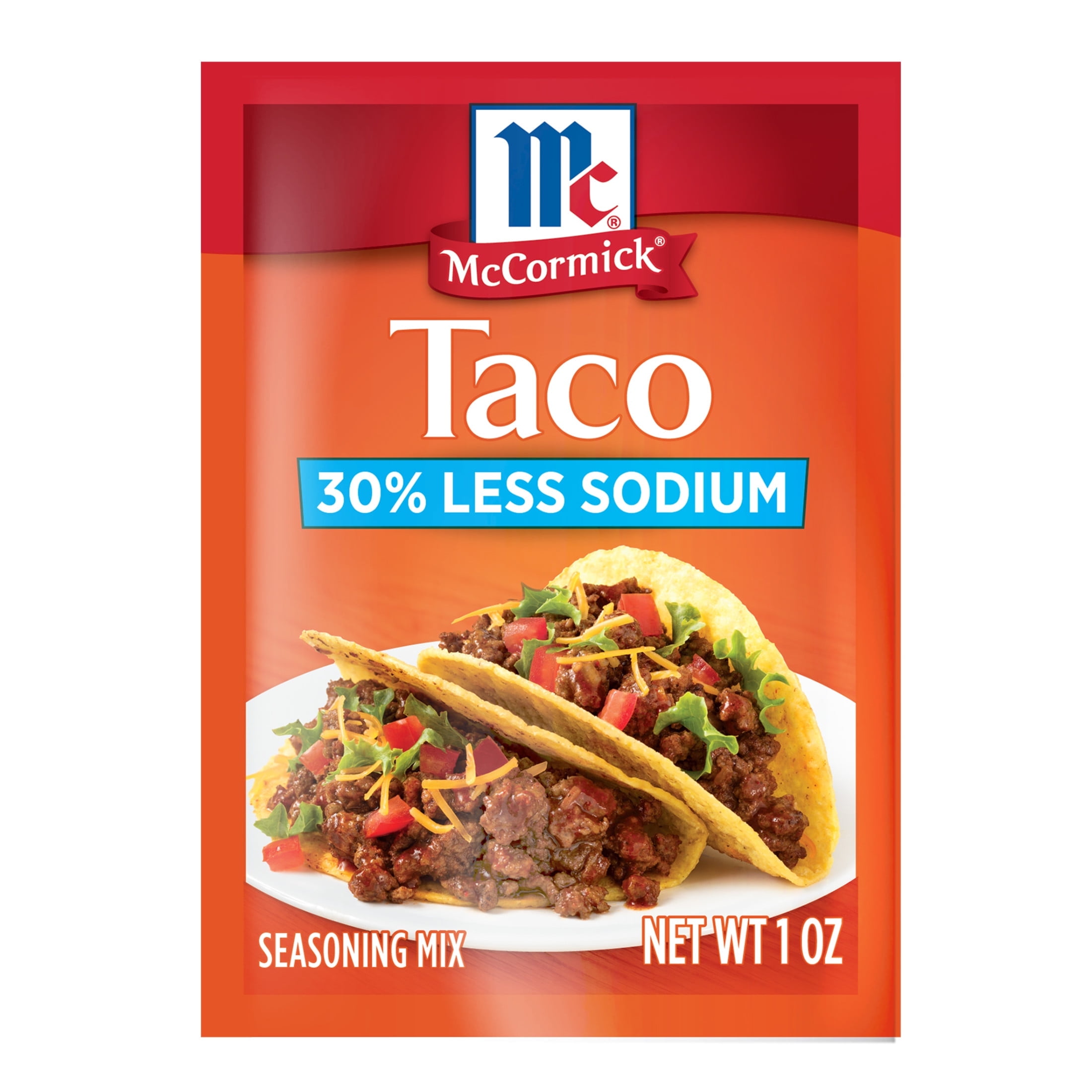 (1PACK),McCormick 30% Less Sodium Taco Seasoning Mix, - Walmart.com