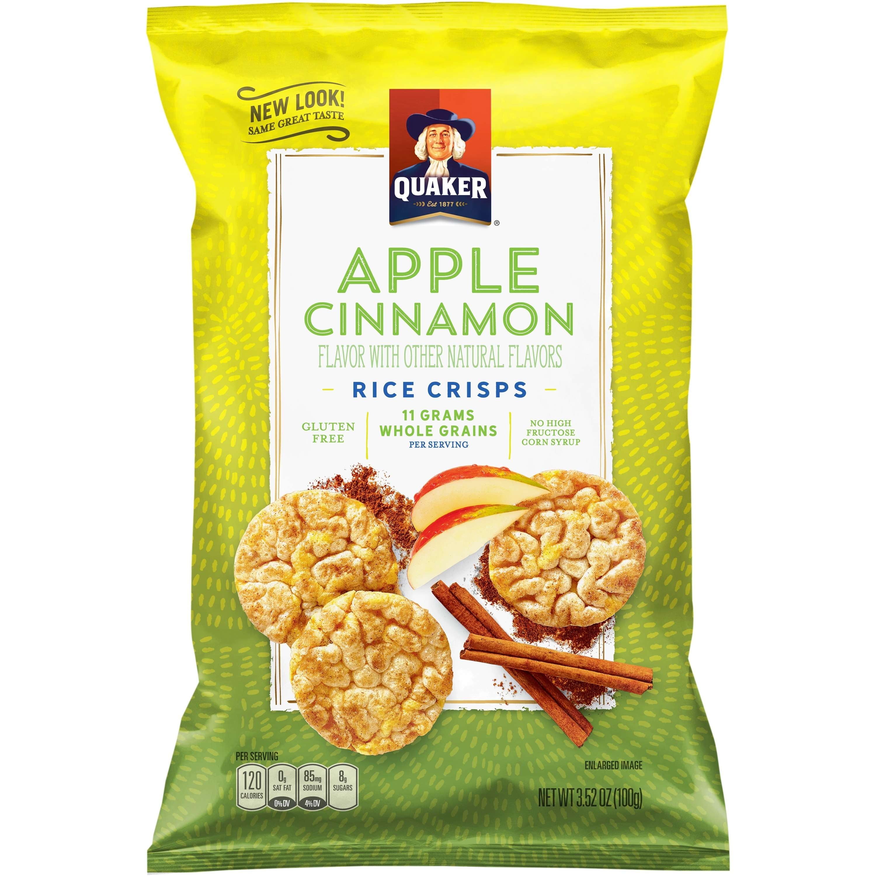 (1PACK), Quaker™ Rice Crisps Apple Cinnamon Flavor Popped Snacks ...