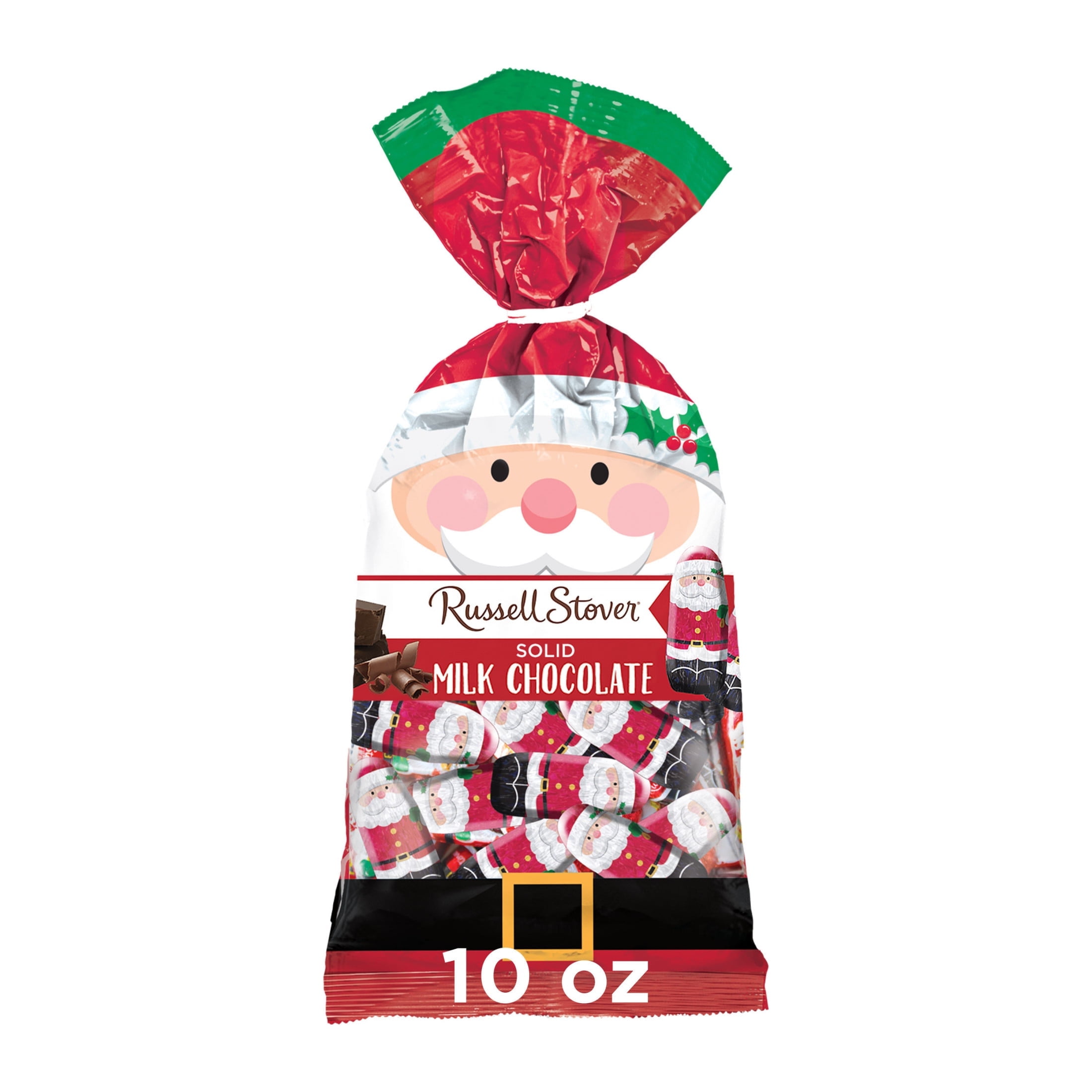 (1PACK),RUSSELL STOVER Christmas Foil-Wrapped Santa's in Solid Milk ...