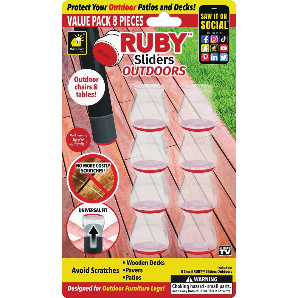 1PACK Ruby Sliders Outdoor Patio Furniture Leg Tip (8-Count) - Walmart.com