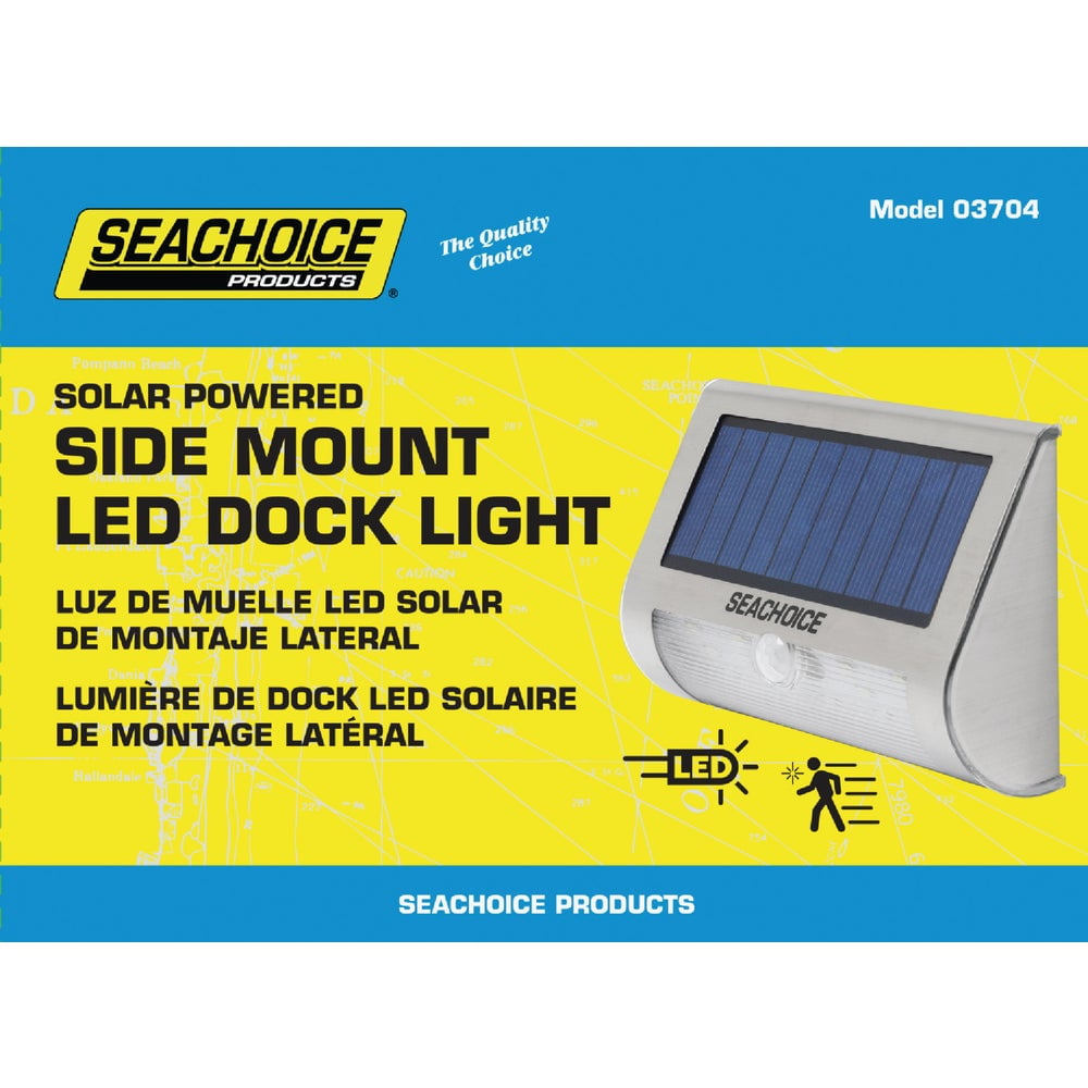 1PACK Seachoice 3.75 In. x 5 In. x 1.75 In. Silver LED Side Mount Solar ...