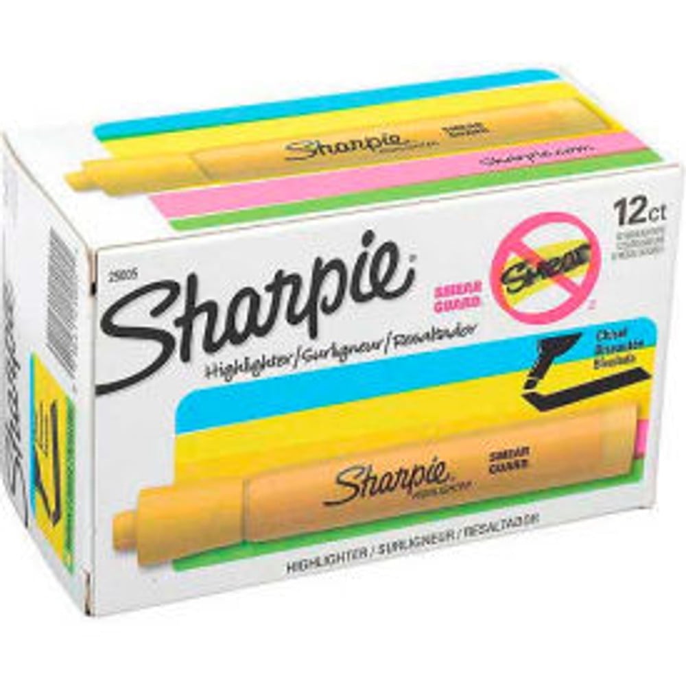 1PACK Sharpie Accent Tank Highlighter, Smear Guard, Chisel Tip, Yellow ...