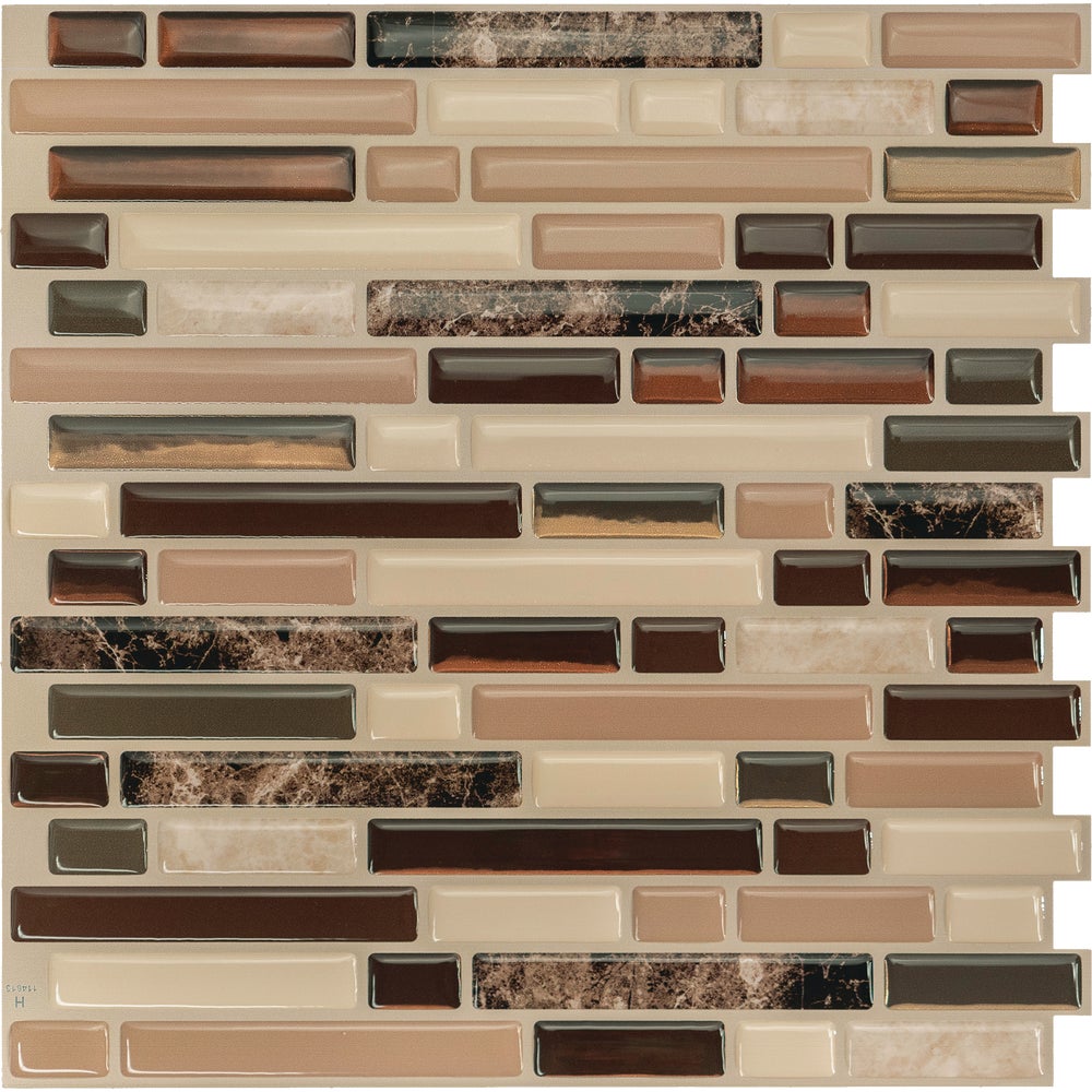 1PACK Smart Tiles Approx. 10 In. x 10 In. Glass-Like Vinyl Backsplash Peel & Stick, Bellagio ...