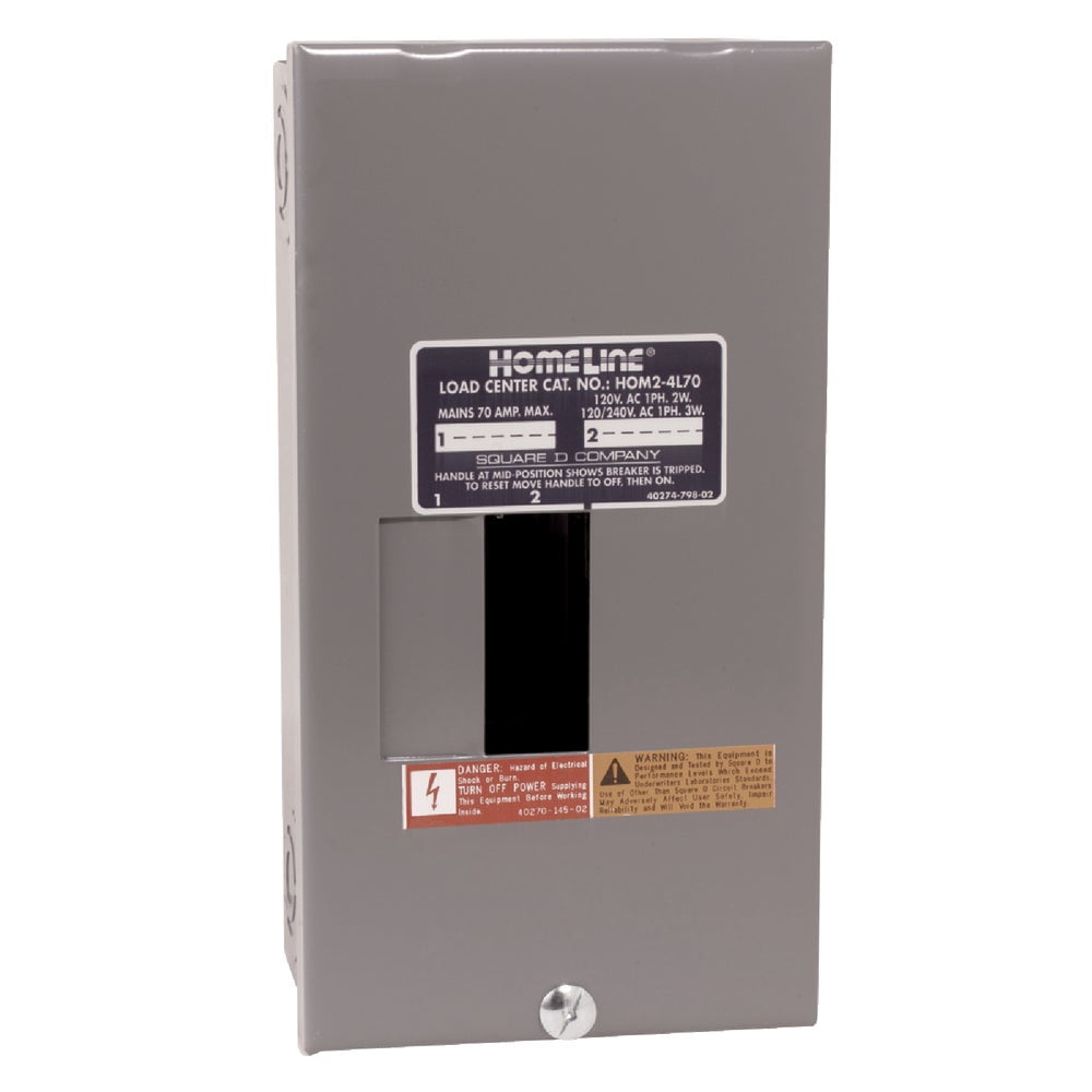 1PACK Square D Homeline 70A 2-Space 4-Circuit Indoor Main Lug Surface ...