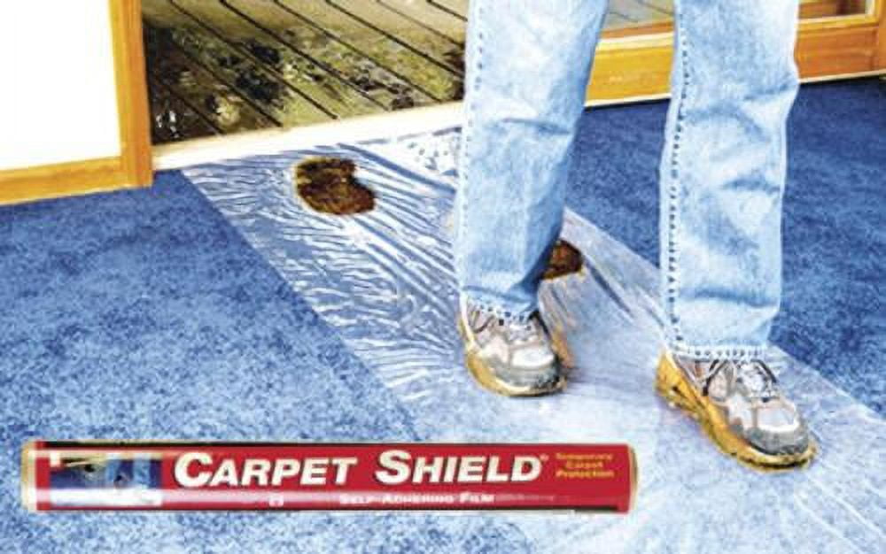 Surface Shields Plastic Protection Runner - 24"x50' Self-Adhesive Carpet Shield Protective Film ...