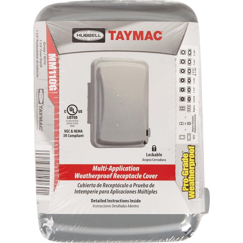 1PACK TayMac Single Gang Retangular Polycarbonate Gray Weatherproof ...