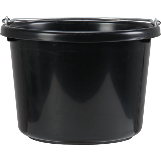 1PACK Tuff Stuff 8 Qt. Black Poly Bucket - Walmart Business Supplies