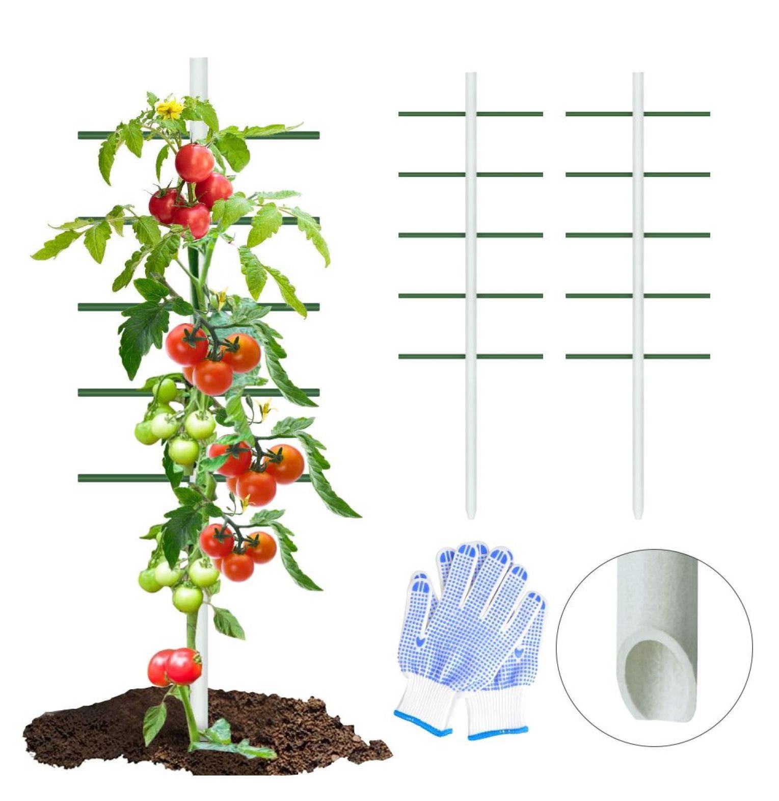 1PC 1.64FT*4FT White Round Tube Climbing Trellis, Outdoor Gardening ...