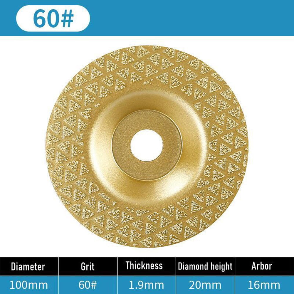 1PC 100mm Vacuum Brazed emery Cup Wheel Grinding Disc for Tile Marble ...