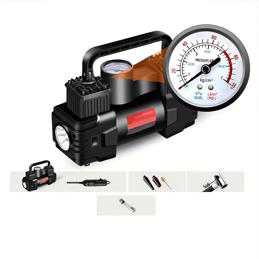 1PC 12V 150 PSI Dual Cylinder Air Compressor Tire Inflator - Automatic Shutoff, LED Digital ...