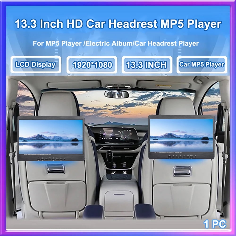 1PC 13.3 inch Car Headrest MP5 Wireless Player Home HD IPS LCD Display ...