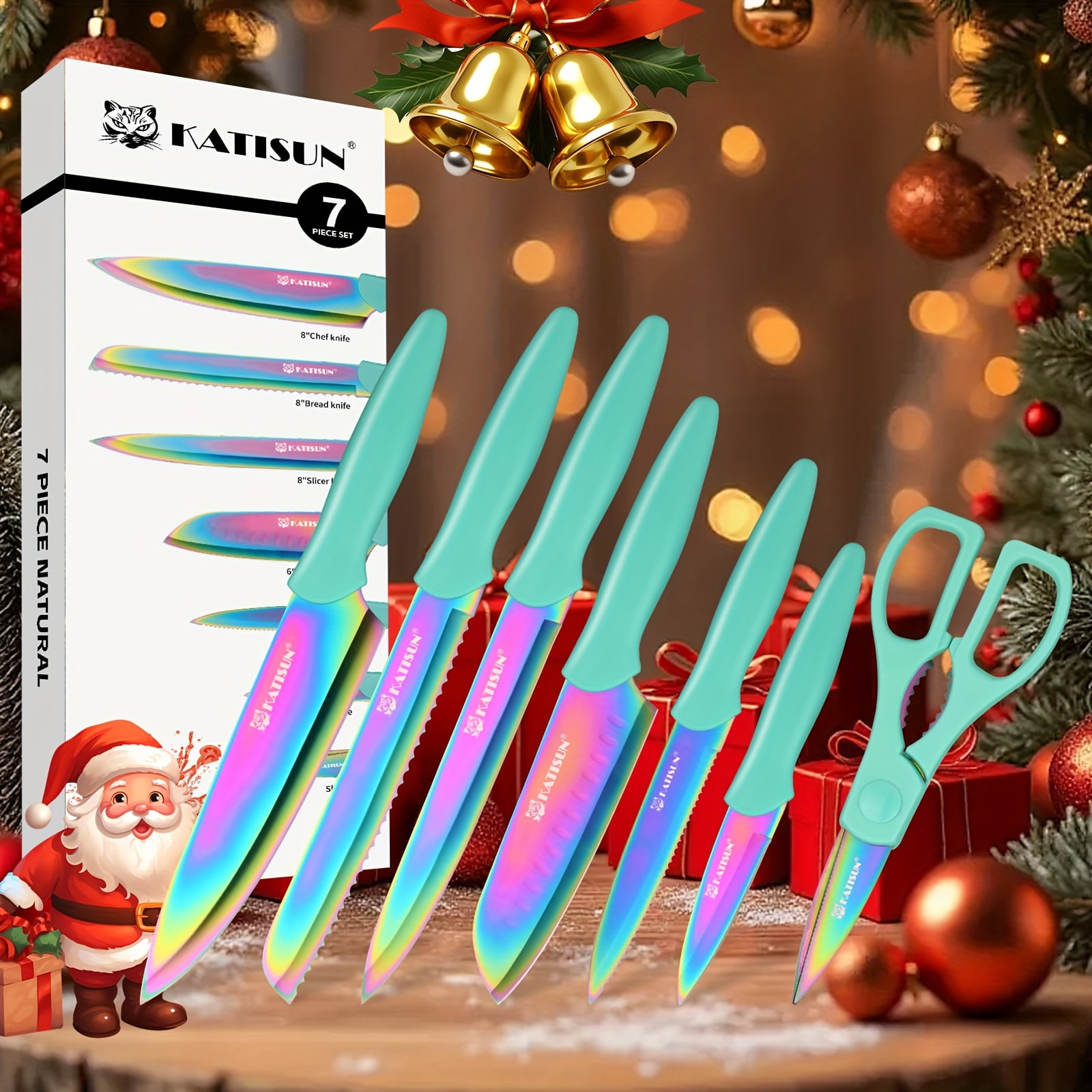 1PC 13-Piece Non-Stick Stainless Steel Knife Set - Anti-Rust ...