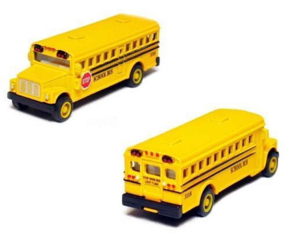 1PC- 2.5 Inch Mini Yellow School Bus Diecast Model CAR with pull action ...