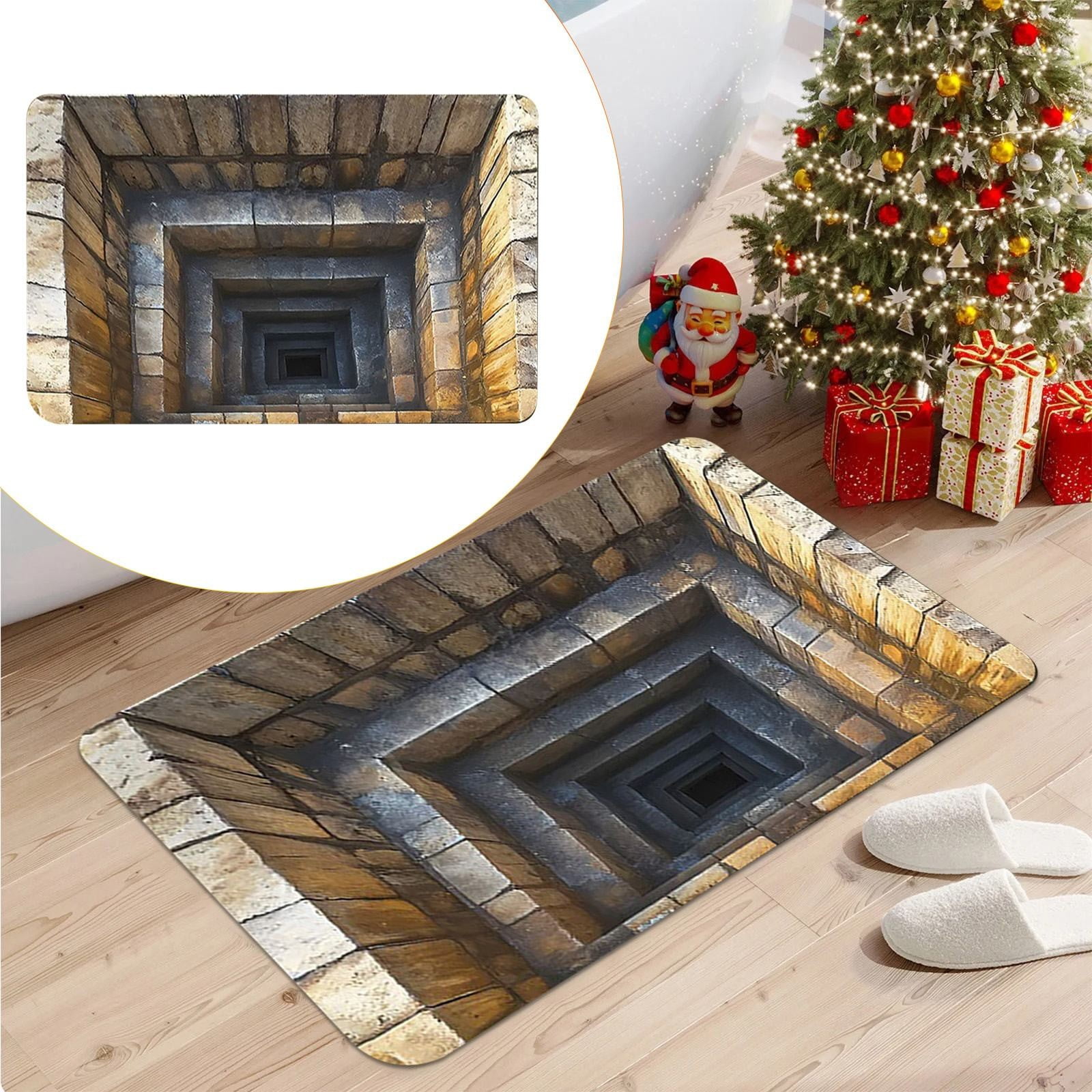 1PC 2-Size 3D Hole Optical Illusion Rug - Non-Slip Bottomless Trap Mat ...