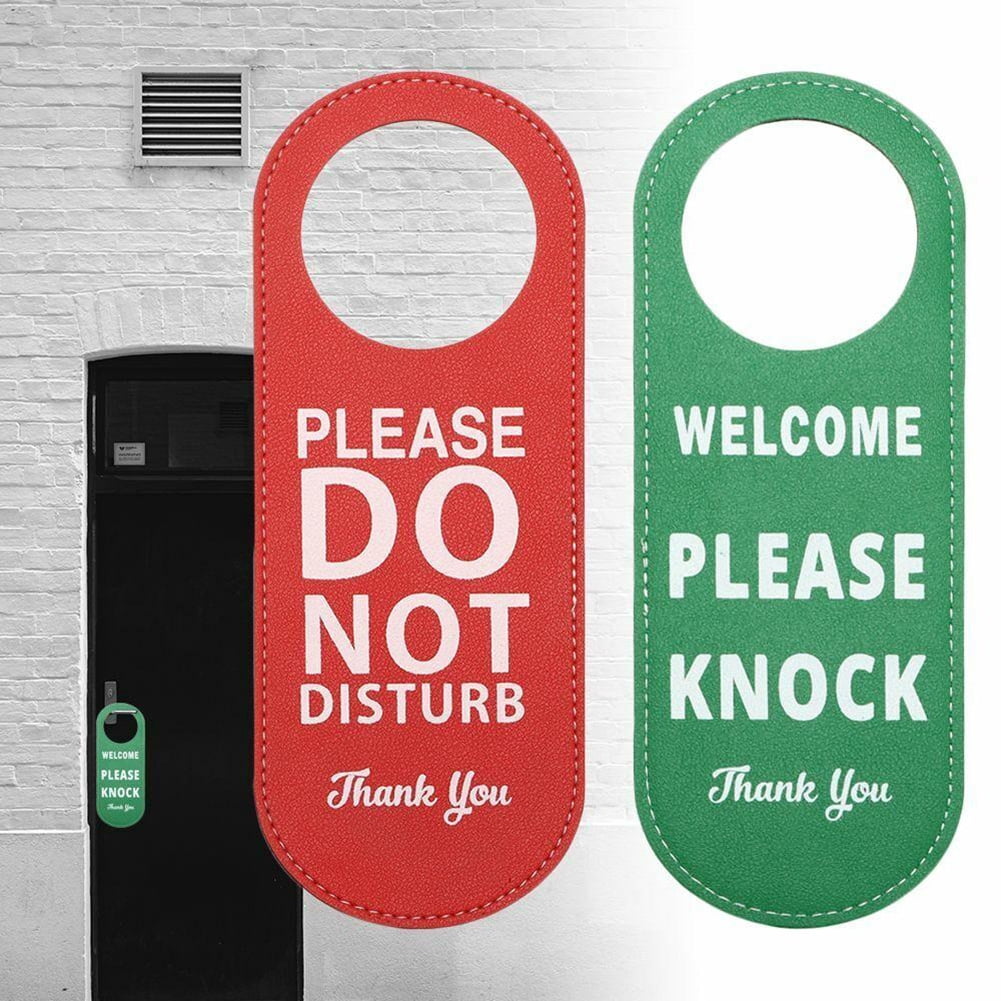 1PC 22.5x8.5CM Door Sign Do Not Disturb Please Knock Hanger Leather ...