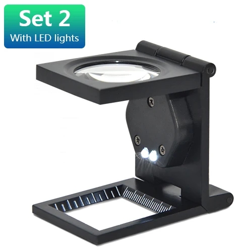 1PC 28mm 10X Metal Foldable Optical Magnifying Glass Desktop Magnifier ...