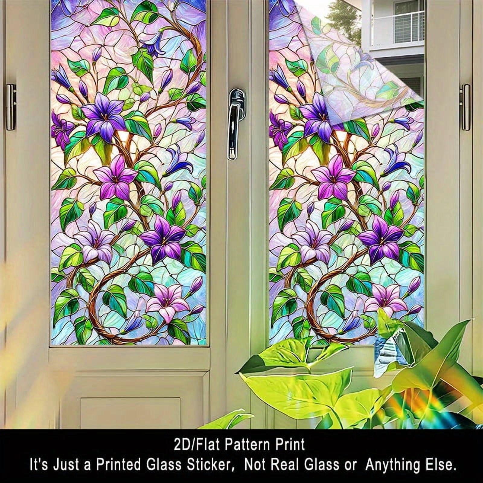 17.71 x 39.37 Purple Blue Upright Pattern Frosted Transparent PVC ...