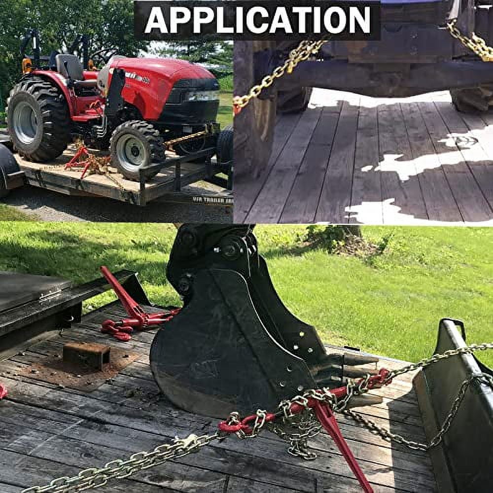 1PC 3/8" X 20' G70 Tie Down Tow Chain Binder Flatbed Truck Trailer ...